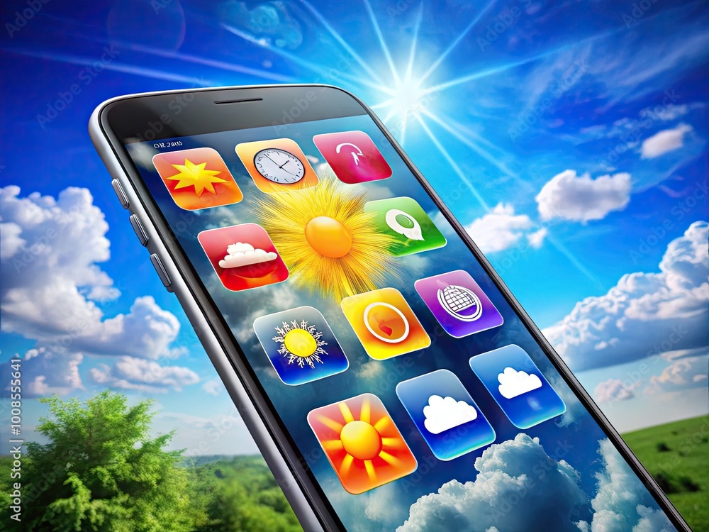 Funny Weather App Interface with Quirky Icons and Playful Design ...