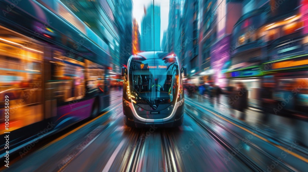 Autonomous Public Transit With Self Driving Buses Navigating Busy City ...