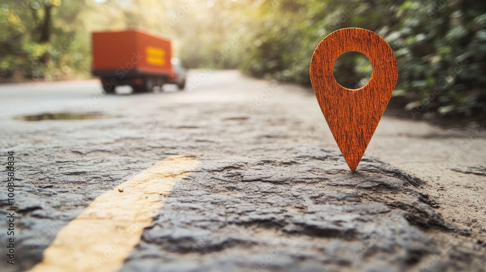 A digital map with a moving truck icon, showcasing real-time delivery ...