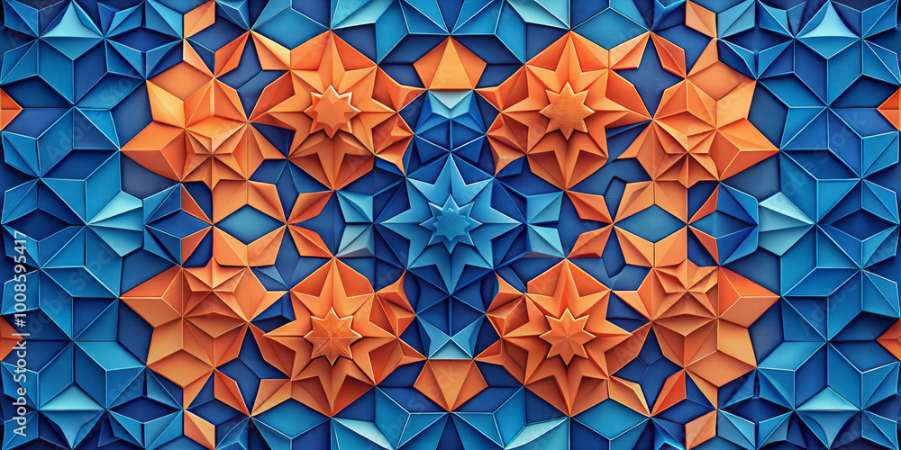 Vibrant geometric shapes create stunning 3D tessellation pattern in ...
