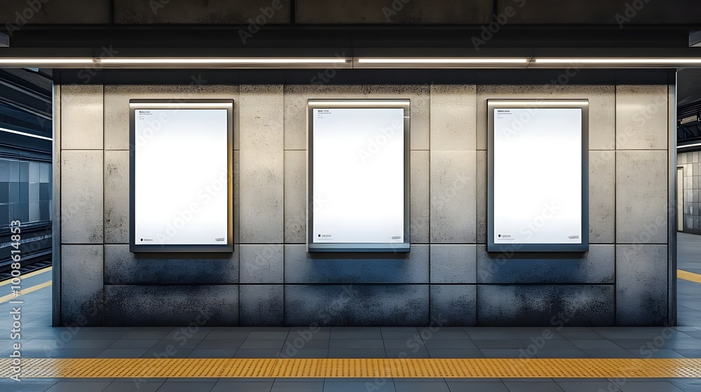 Subway Signs, Poster, Billboard Mockup Large format poster at ...