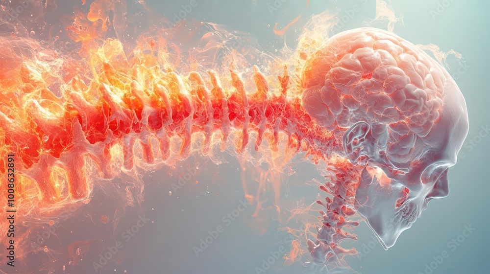 anatomy illustration of the neck and cervical spine reveals intricate ...