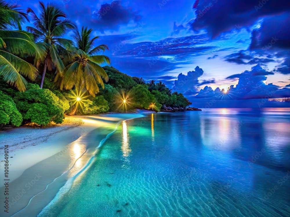 Relaxing Beach Scene with Clear Blue Water and White Sand Ideal for ...