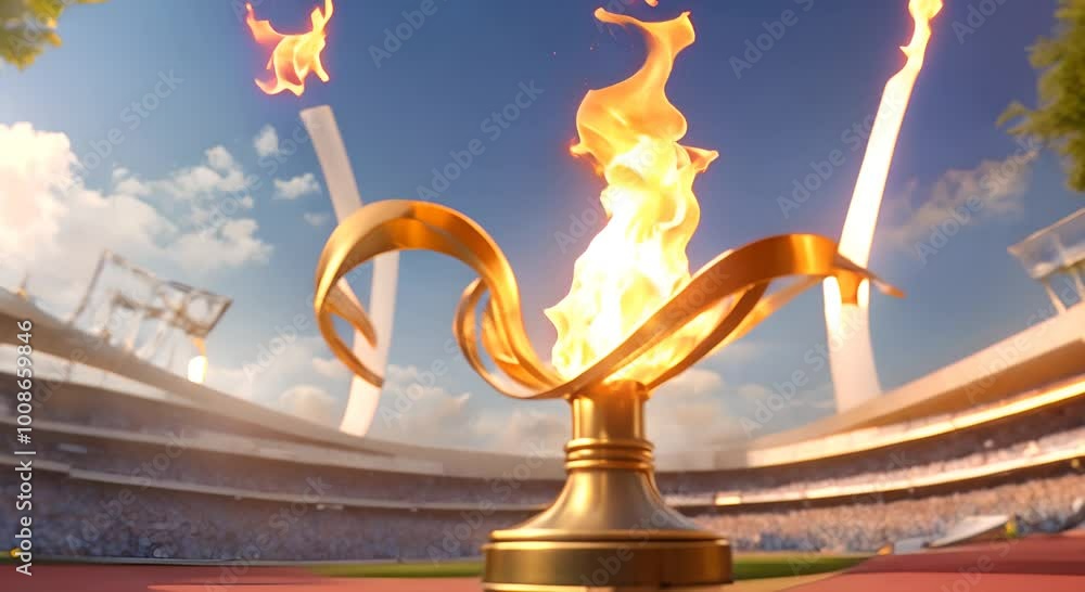 Ceremony of the ascension of the Olympic flame Summer Olympic Games ...
