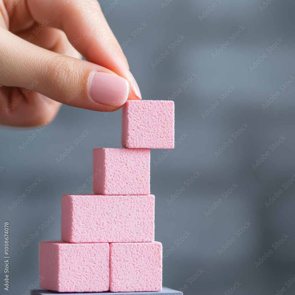 Building structure with pink blocks showcases creativity and focus ...