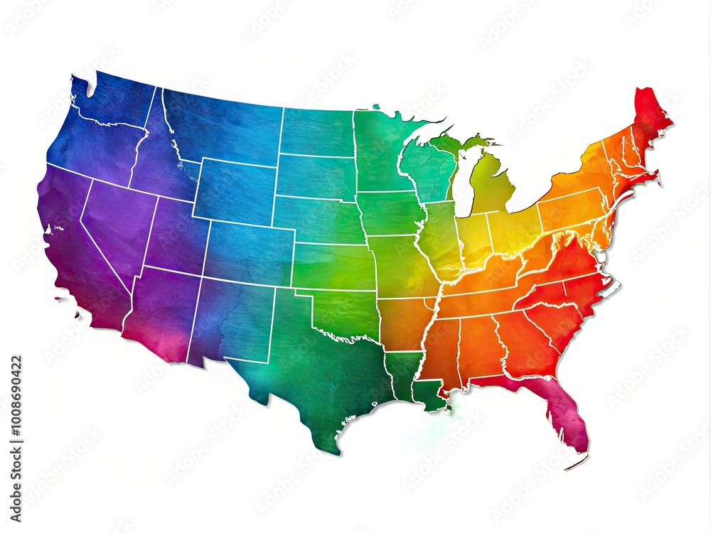 Simple United States Map Outline Ideal for Educational Materials and ...