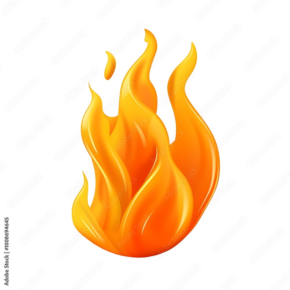 3d icon of red fire flames on a transparent background, 3d fire flame ...