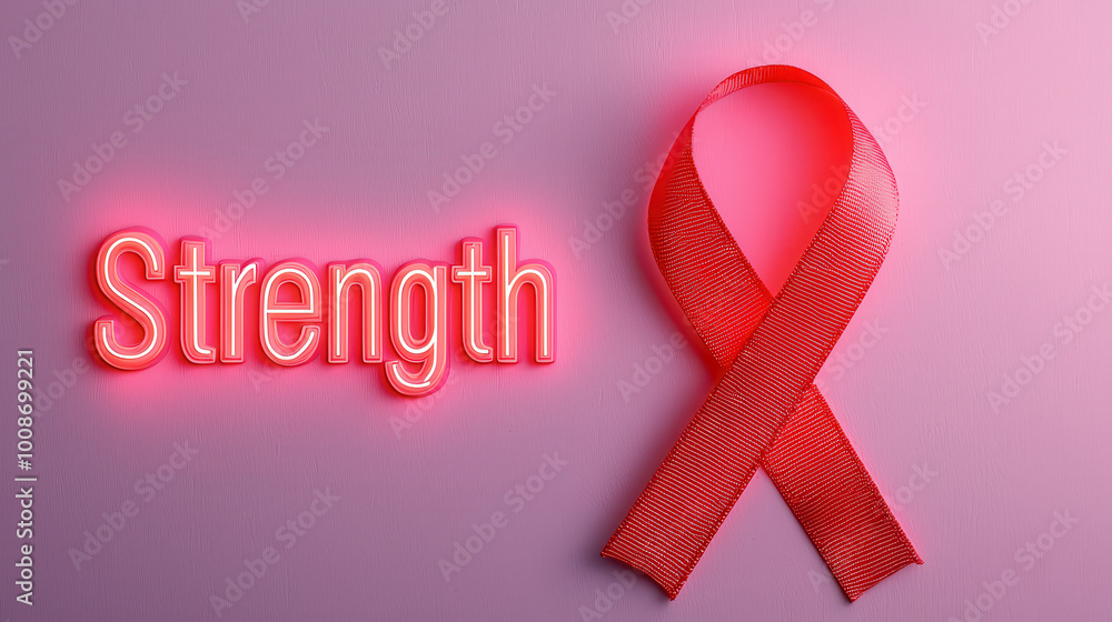 Strength is highlighted with glowing effect next to vibrant red ribbon ...