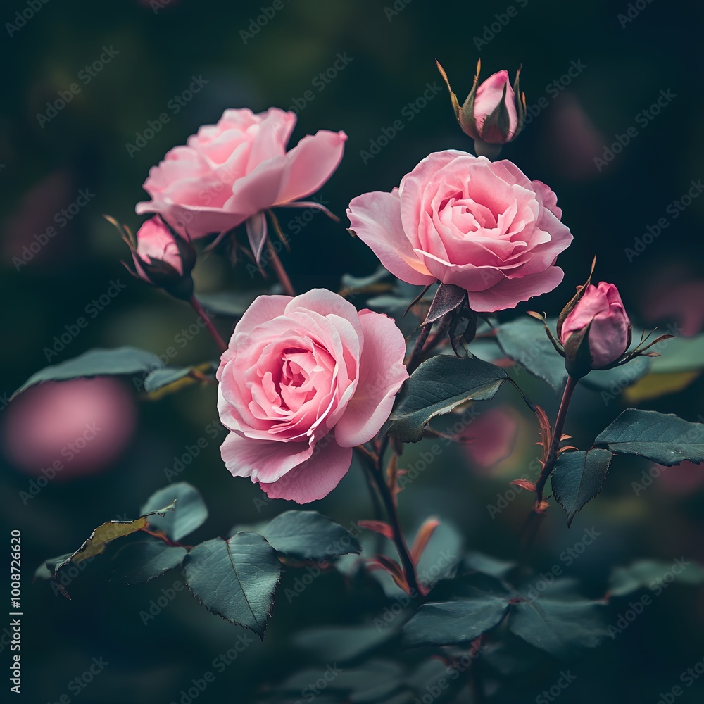 Rosa Damascena, known as the Damascus rose - pink, oleaginous ...
