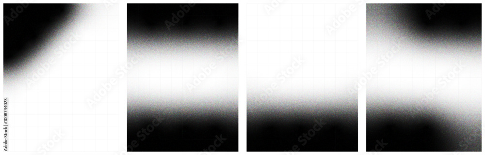 Grain noise on the the black and white gradient with grid square box in ...