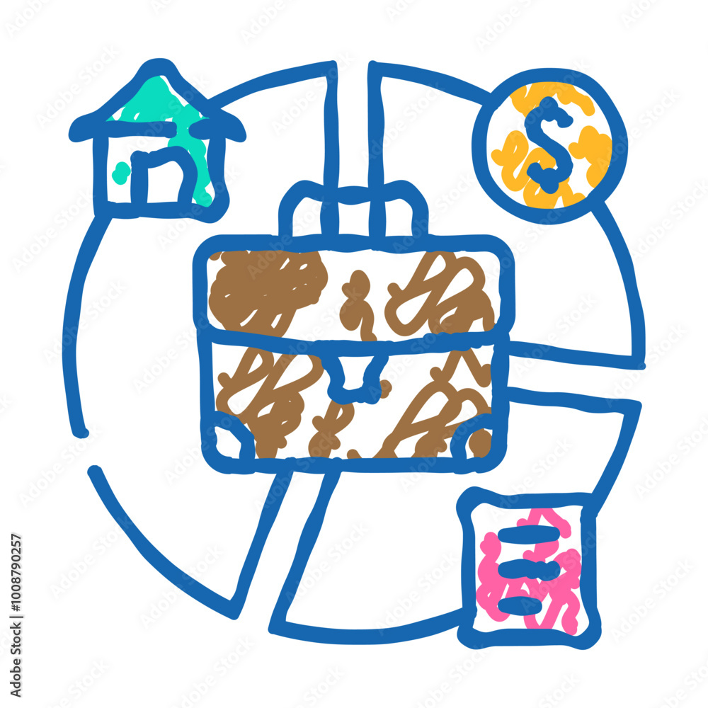 investment portfolio doodle icon sketch vector. investment portfolio ...