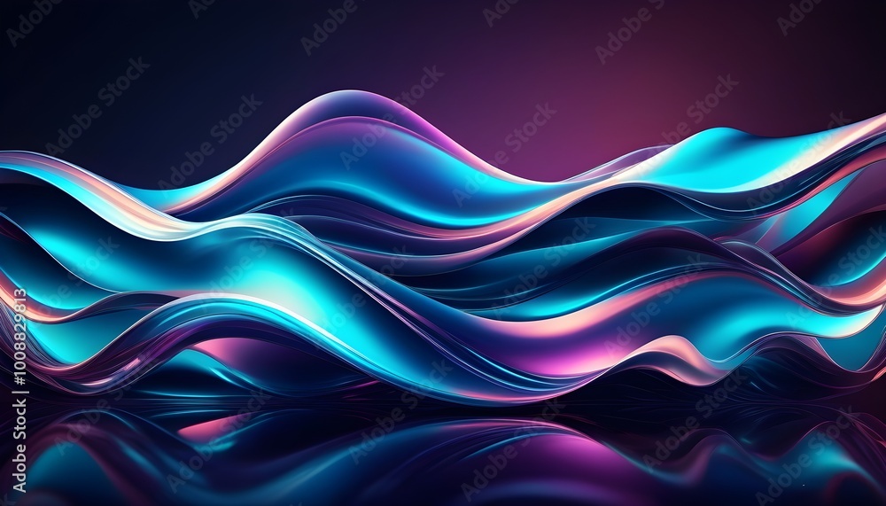 Dynamic holographic waves in fluid motion creating mesmerizing abstract ...