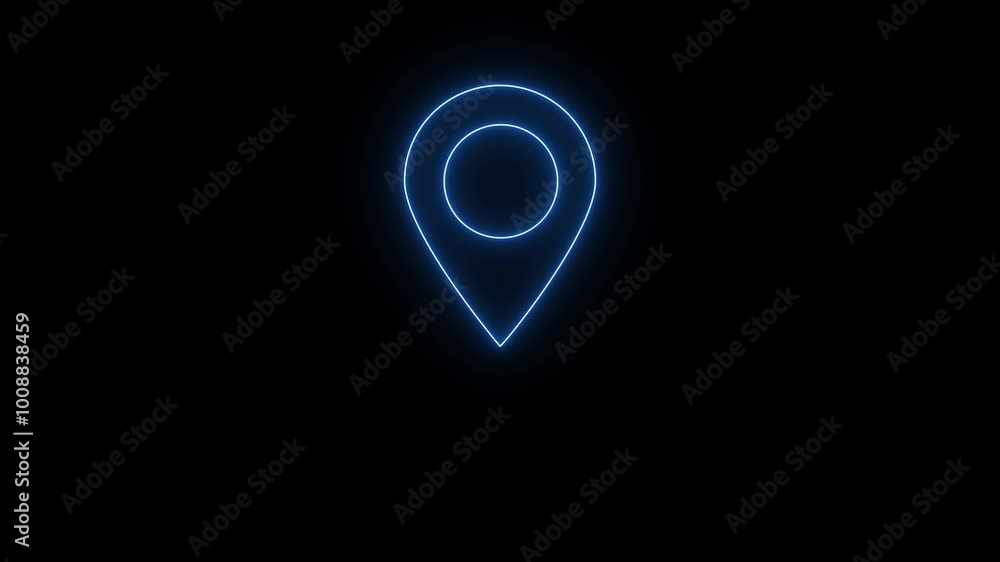 Location map pin pointer on GPS Map tracker animation. Appearing ...