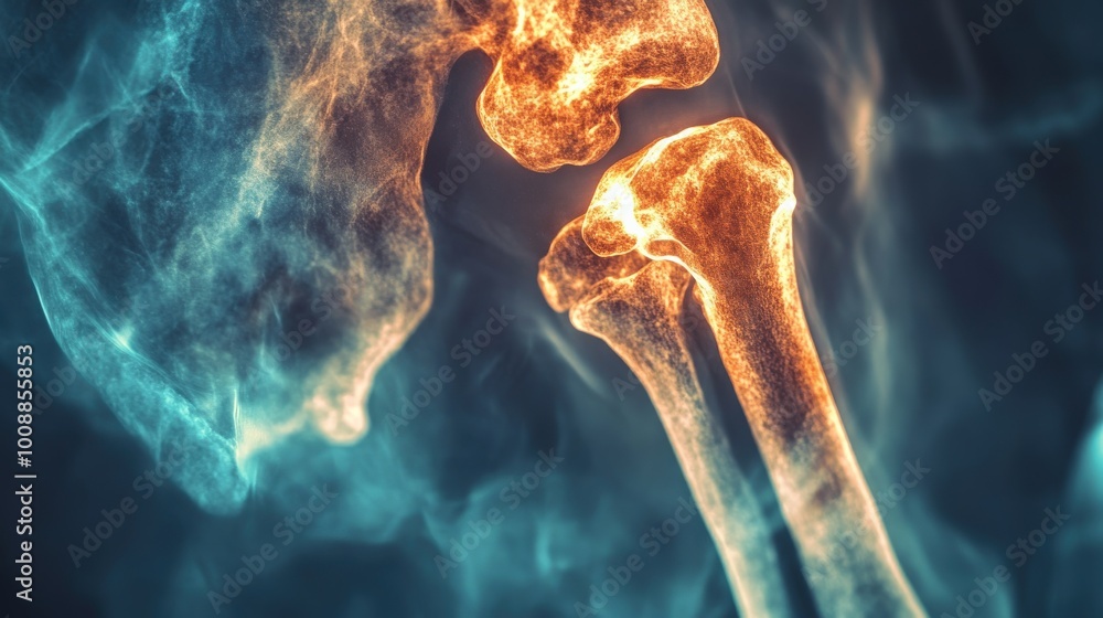 This X-ray shows a joint affected by inflammation, indicating pain and ...