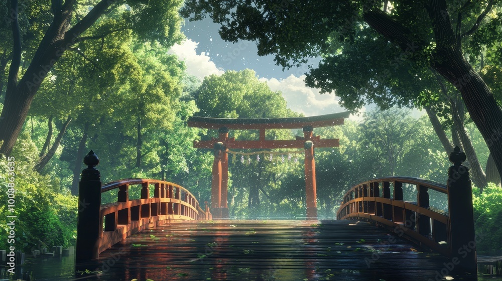 An anime cinematic scene filled with adventure, blending urban and ...