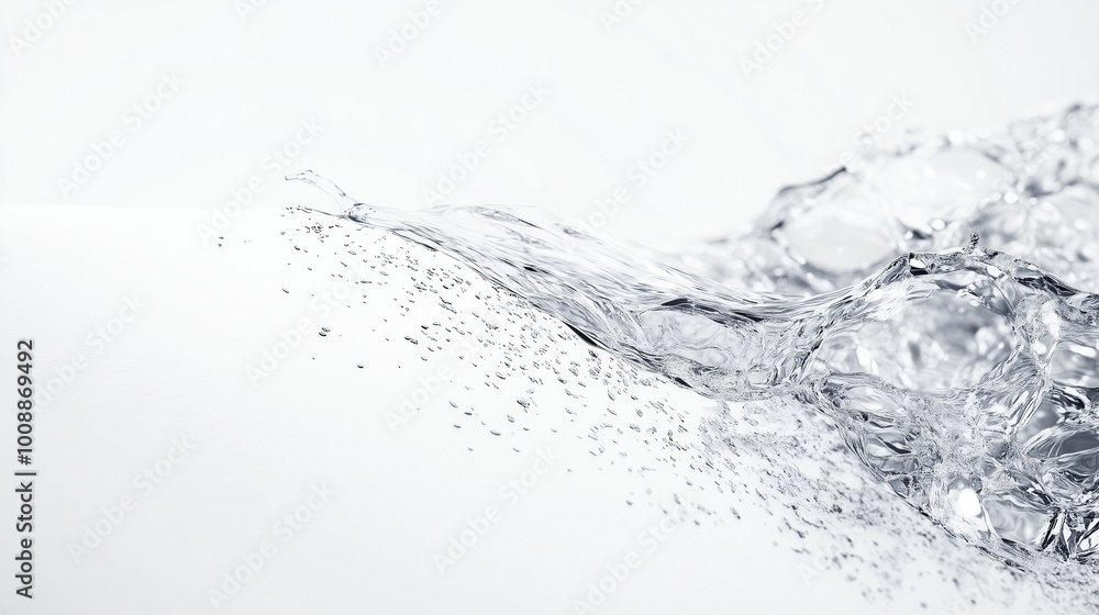 Minimalist background with abstract water ripple effects in white and ...