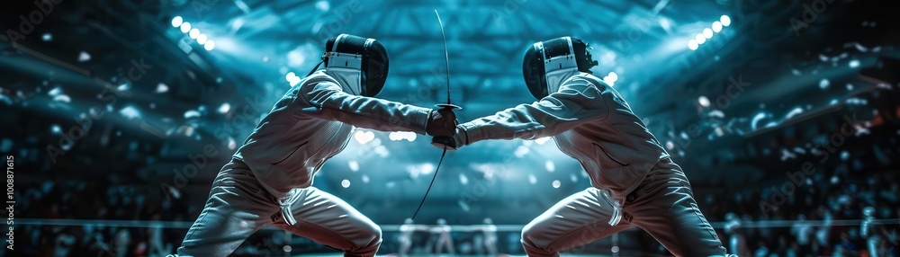 Fencing match with athletes in action, dynamic and precise, Sport, Cool ...