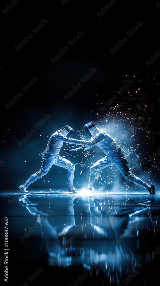 Fencing match with athletes in action, dynamic and precise, Sport, Cool ...