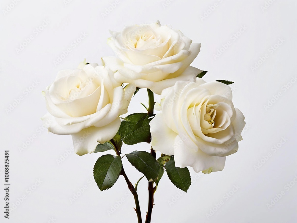 White roses real image of roses with branches of roses white and real ...