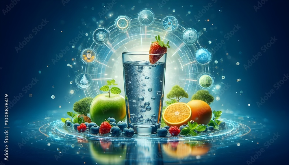 Water purification concept showcasing clean and tasty water ...
