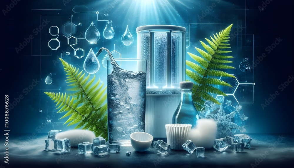 Water purification concept showcasing clean and tasty water ...