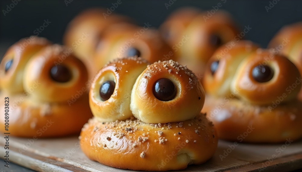Freshly made rolls resemble cartoon characters with chocolate chip eyes ...