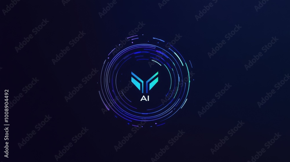 Dynamic logo design with "AI" prominently displayed, using modern ...
