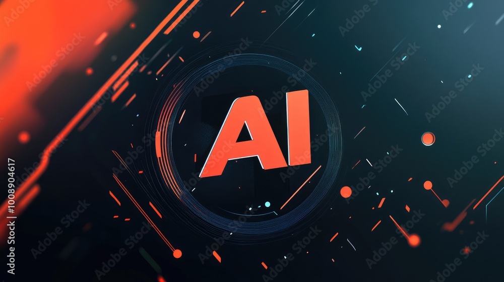 Dynamic logo design with "AI" prominently displayed, using modern ...