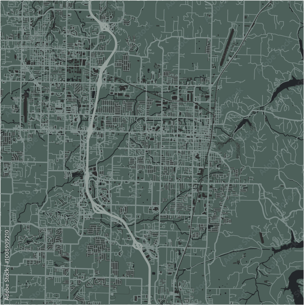 Poster Map of Rogers in Arkansas in a smooth dark style – Wall Art ...