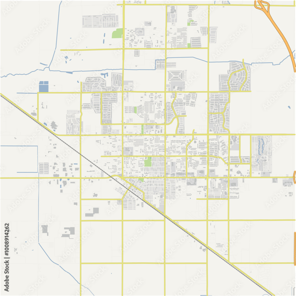 Map of Casa Grande in Arizona in a normal road map style. Contains ...