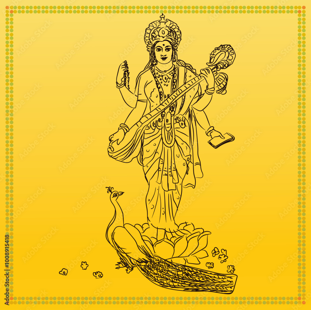 Sarasvati Devi Symbol of Purity, Wisdom, and Spiritual Growth Stock ...
