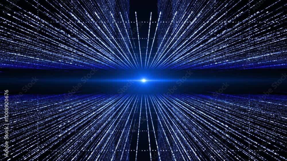 Abstract futuristic cyber world scene, blue sci-fi mesh, technology ...