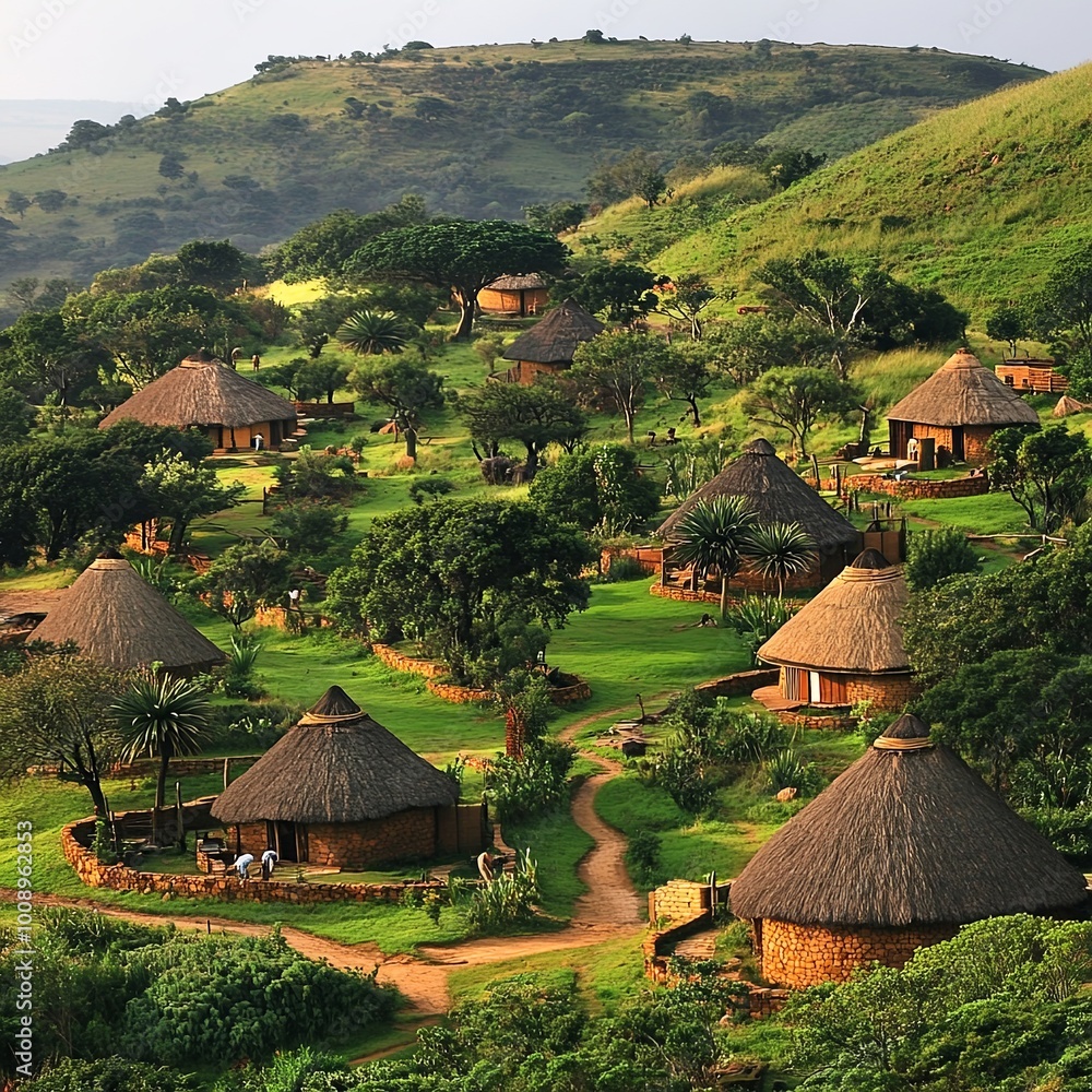 There are still traditional zulu villages near the city of Durban in ...
