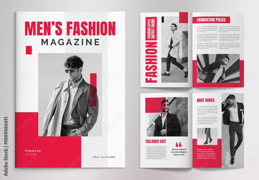 Men’s Fashion Magazine Layout Stock Template | Adobe Stock