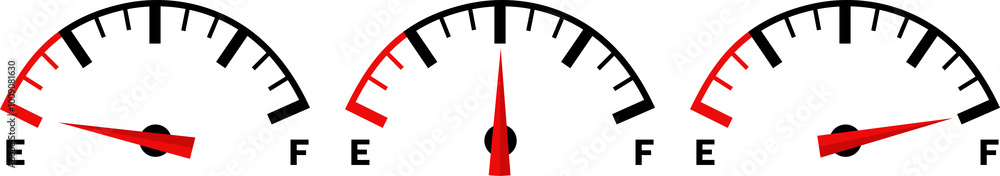 Fuel tank filling scale. Speedometer scale, medium and high - PNG Stock ...