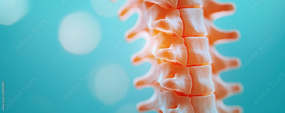 image showcases detailed view of human spine, highlighting vertebrae ...