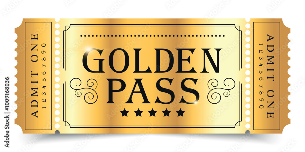 Poster Golden pass template design isolated on white background – Wall ...