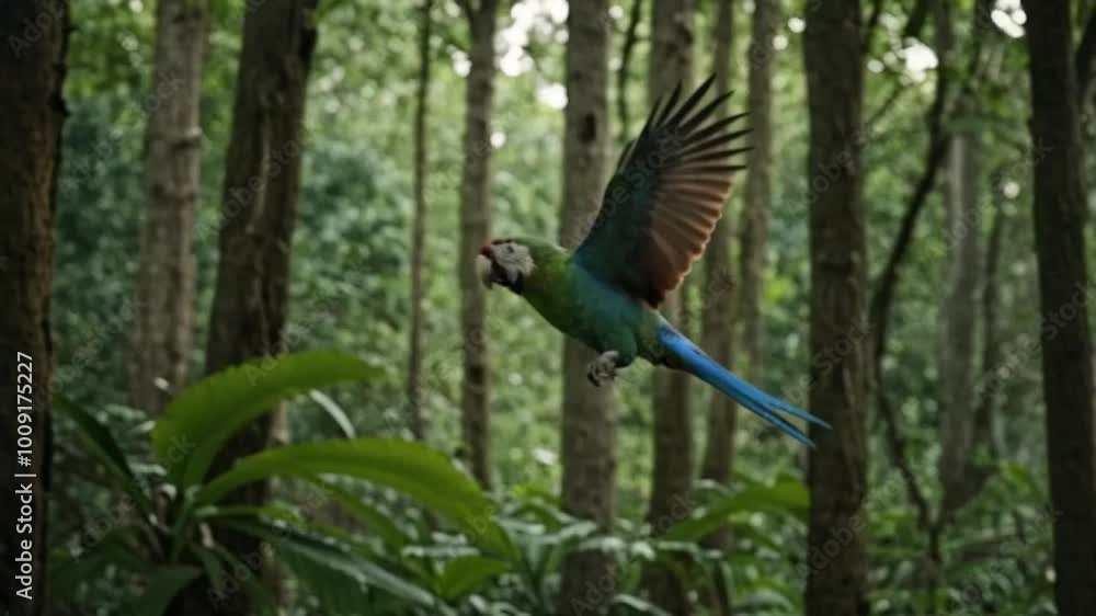 Graceful Flight: The Tia Bird's Journey Through the Forest" "Soaring ...