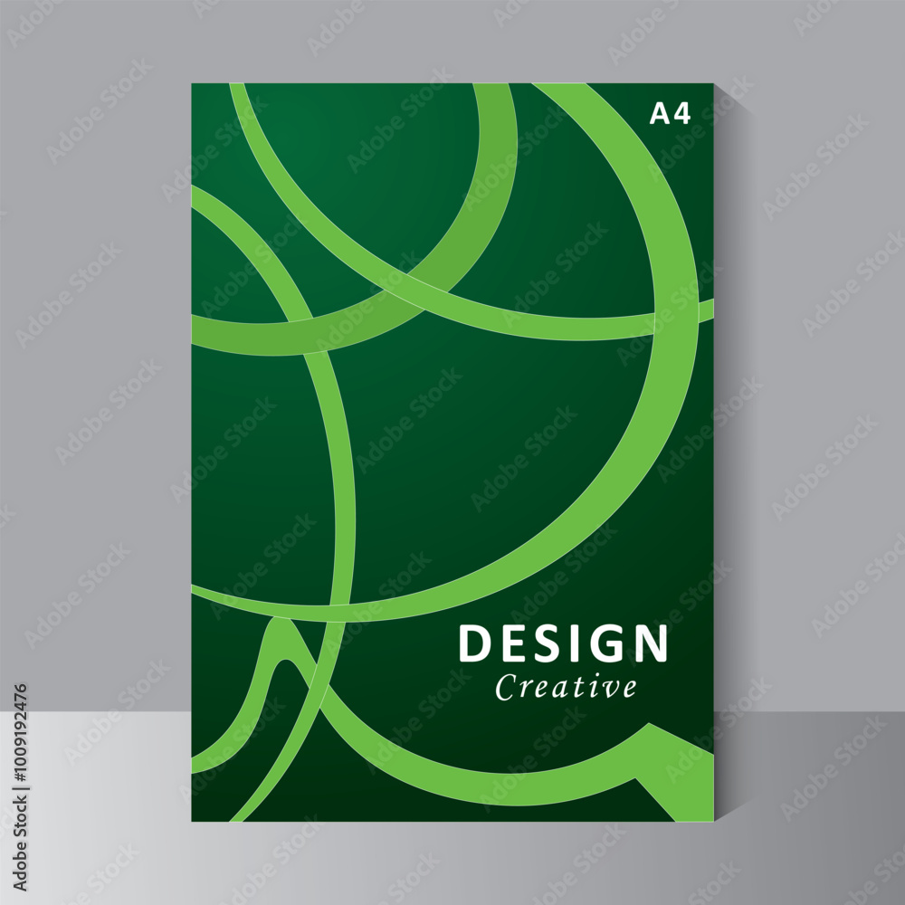 Modern abstract covers template design with green color, minimal covers ...