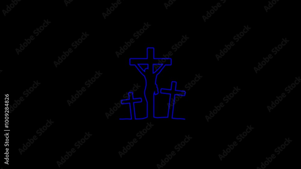 Jesus christian crucified on cross Sign neon style. jesus christ cross ...