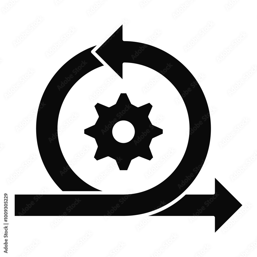 Agile Process vector icon, gear and cycle arrow icon, iterative ... Agile Process vector icon, gear and cycle arrow icon, iterative ...