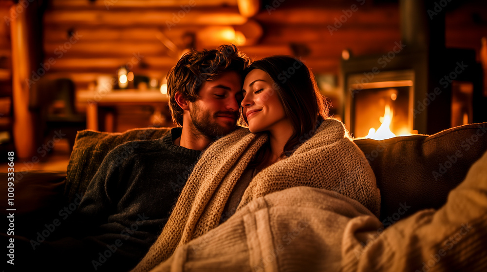 couple snuggling under a blanket, enjoying a warm and intimate moment ...