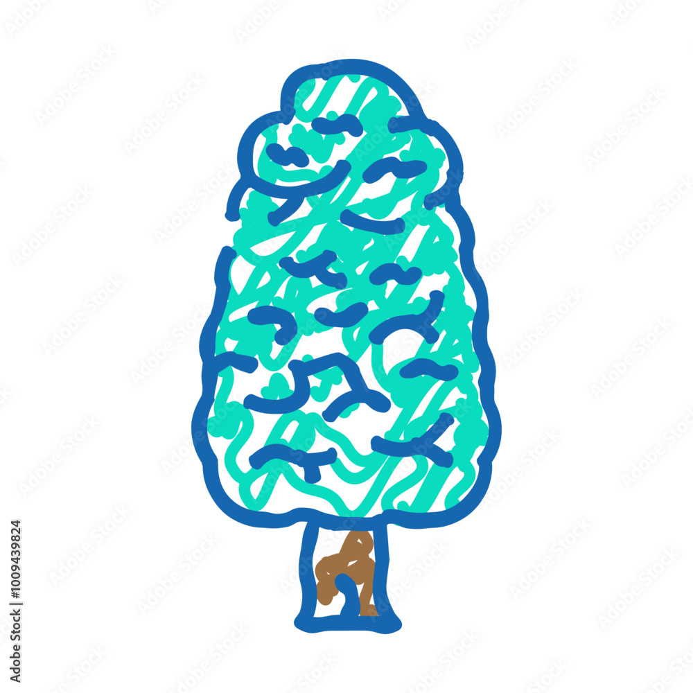 kauri tree jungle amazon doodle icon sketch vector. kauri tree jungle ...