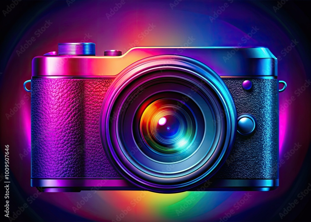 Bright and colorful camera vector illustrations, designed for graphic ...
