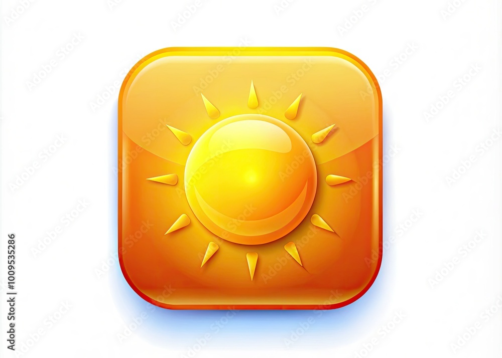 Create a bright sun emblem integrated with three lines that represent ...