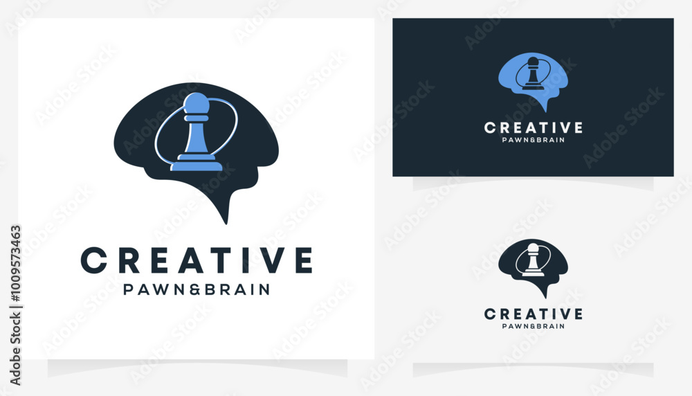 Pawn Chess and Brain Logic logo design ideas. Creative vector ...