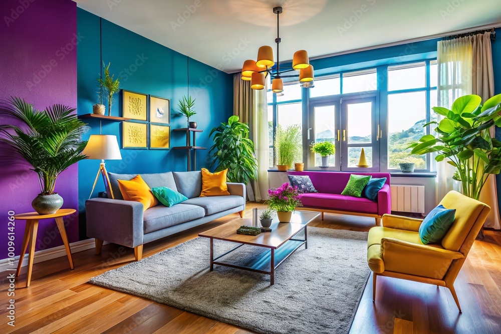 A Dull and Boring Scene of an Empty Room with Minimalist Decor and ...