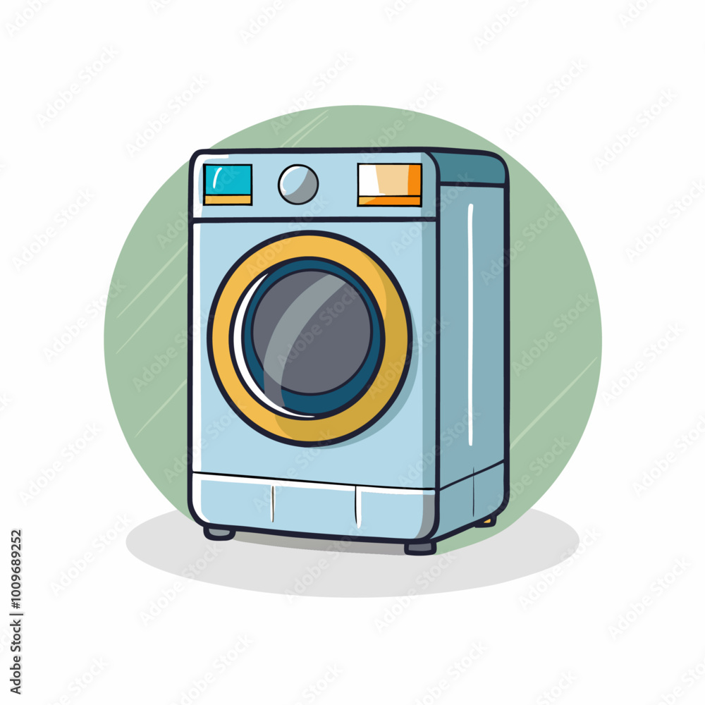 Washing machine cartoon illustration on a isolated white background (11 ...