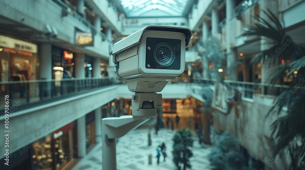 shopping mall surveillance camera for crime prevention and video monitoring ensuring security ...