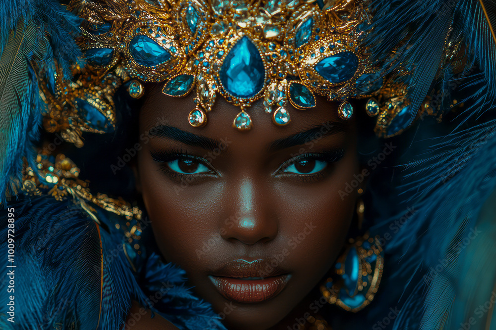 Majestic Surrealism: Ethereal Close-Up Portrait of a Black Woman ...